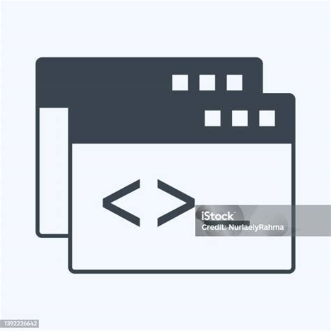 Kode Kustom Ikon Cocok Untuk Simbol Pemrograman Gaya Mesin Terbang Desain Sederhana Dapat Diedit