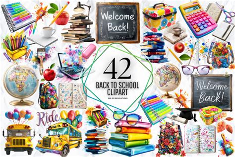 Watercolor Back To School Clipart Illustration Par Markicha Art