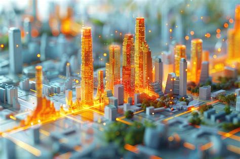 3 Model Virtual Graph Technology Business Process Stock Illustration
