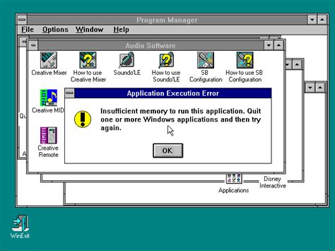 Insufficient Memory To Run Certain Applications In Windows 3 11 With