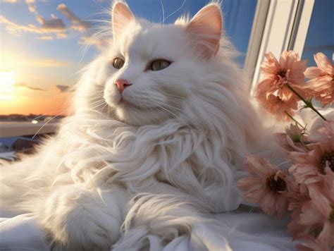 Premium Ai Image Beautiful Cat Hd 8k Vector Illustration Wallpaper