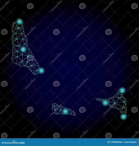 Comoros Map Light Connecting Effect Background Abstract Digital