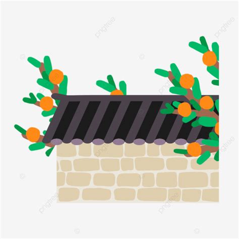 집 벽 오렌지 나무 오렌지 과수 담장 건물 Png 일러스트 및 Psd 이미지 무료 다운로드 Pngtree