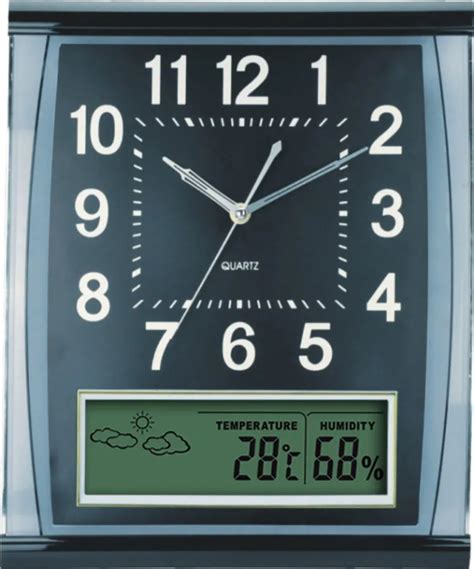 Analog Wall Clock With Digital Lcd Calendar Plastic Wall Clock View