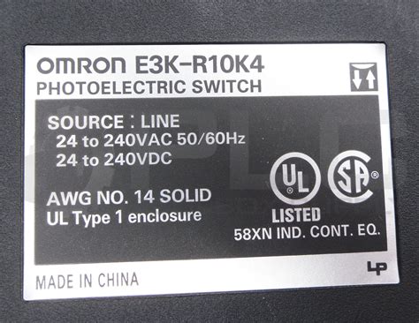 new omron e3k r10k4 photoelectric switch 24 240v ac dc plc toolbox supply