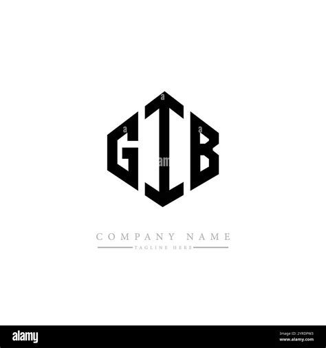 Gib Letter Logo Design With Polygon Shape Gib Polygon And Cube Shape