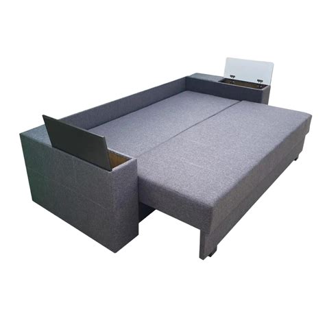 ᐉ Диван прямий розкладний Анвіт Фаворит з нішою дерево ДСП тканина Графітовий • Краща ціна в