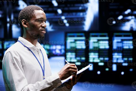 experienced it admin evaluating server rigs using renewable sources to