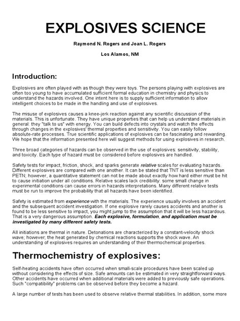 Explosives Science Pdf Differential Scanning Calorimetry