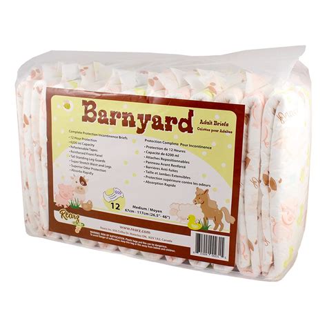 Buy Rearz Barnyard Adult Diaper 12 Pack Large Online At
