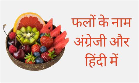 Fruits Name In Hindi And English फलों के नाम अंग्रेजी और हिंदी में 2025
