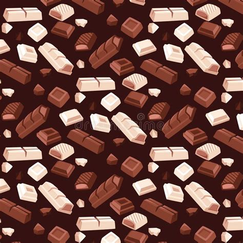 Flat Design Chocolate Pattern Design Vector Illustration Stock Vector