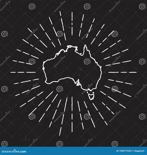 Australia Vector Map Illustration Using Binary Codes On White