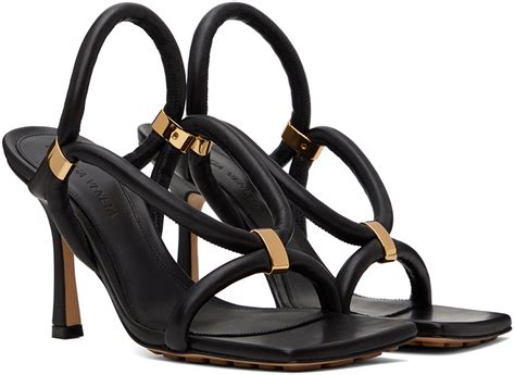 Bottega Veneta Black Stretch Strap Sandals Bottega Veneta