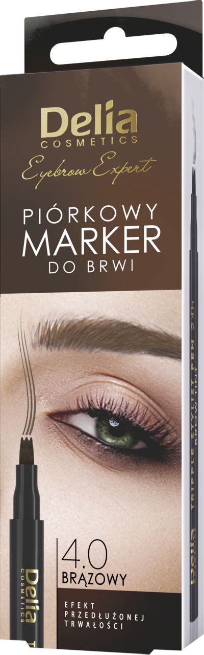 DELIA COSMETICS marker do brwi piórkowy nr 4 0 Brązowy 1 3 g