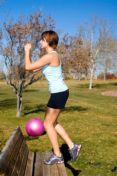 Step Ups Stock Image Image Of Exercise Babe Woman Tanned 3658357