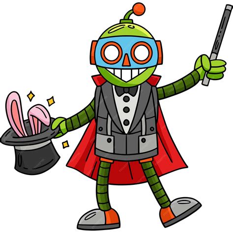 Premium Vector Robot Magician Cartoon Colored Clipart