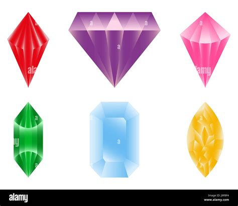 Set Of Crystal Mineral Gem Stones Stock Vector Image And Art Alamy