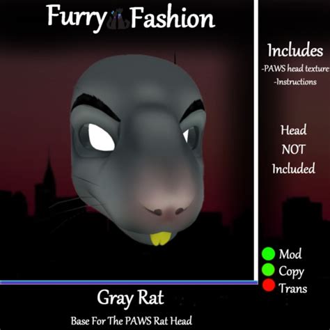 Second Life Marketplace ~ff~ Gray Rat Head