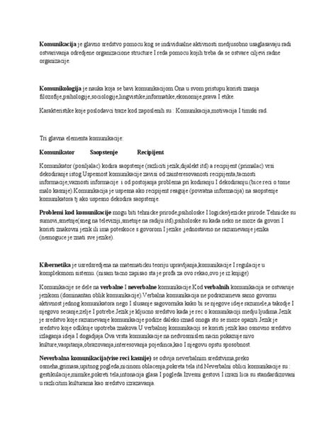 Poslovne Komunikacije Pdf