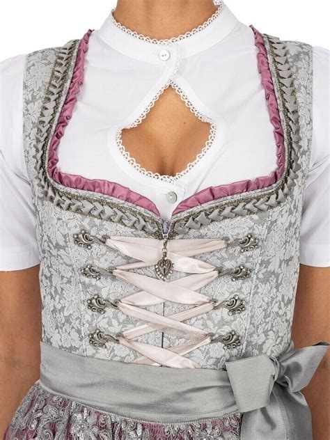 Stockerpoint Midi Dirndl 2tlg 65 Cm Nicole Grau Bordeaux Ab 12636