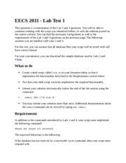 Eecs Lab Test Eecs Lab Test This Question Is A Continuation Of The Lab And
