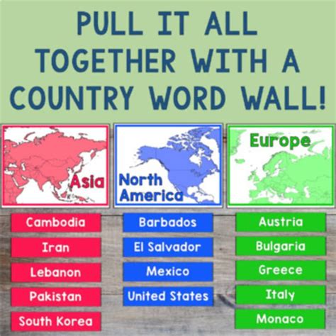 Countries Around The World Bundle 6 Separate Continent Sets Of Countries Maps