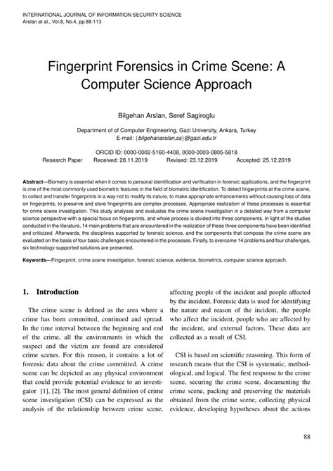 pdf fingerprint forensics in crime scene a computer science approach