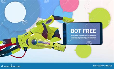 Chat Bot Hands Using Cell Smart Phone Robot Virtual Assistance Of