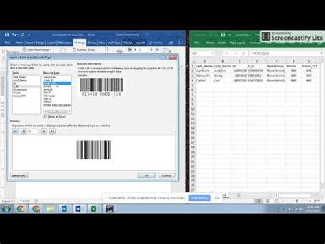 Generating Barcodes For A Mail Merge In Word Youtube Mail
