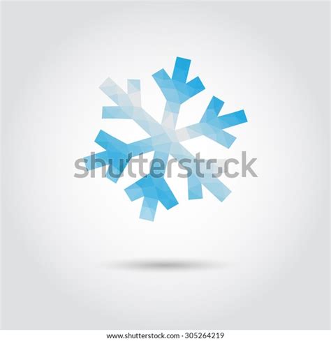 Snowflake Polygon Icon Modern Style Shadow Stock Vector Royalty Free