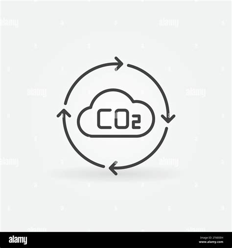 Carbon Dioxide Co2 Inside Arrows Outline Vector Concept Icon Or Design Element Stock Vector