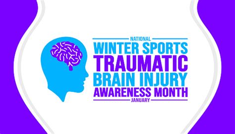 1월은 전국 동계 스포츠 외상성 뇌 손상 인식의 달 배경 템플릿입니다 휴일 개념 배경 배너 플래카드 카드 및 텍스트 비문이 있는 포스터 디자인 템플릿입니다 9월에 대한 스톡