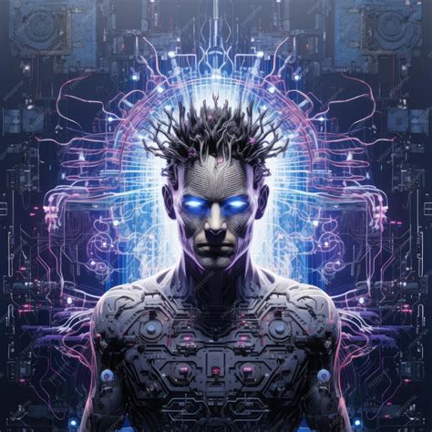 Premium Ai Image Chatgpt Supercomputer And Artificial Intelligence In The Face Of A Man