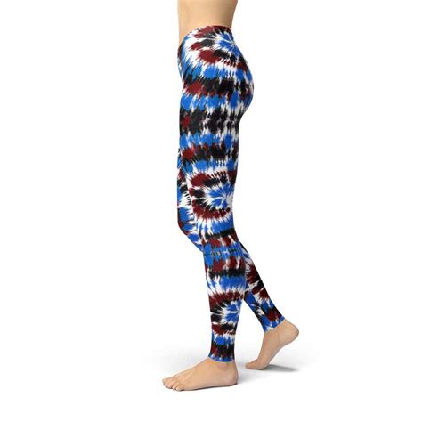 Blue Tie Dye Yoga Pants Action Curves