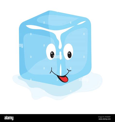 Cute Cartoon Ice Cube Character Stock Vector Image And Art Alamy