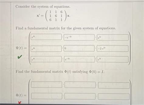 solved consider the system of equations 1 16 x 1 6 1 6 1 1