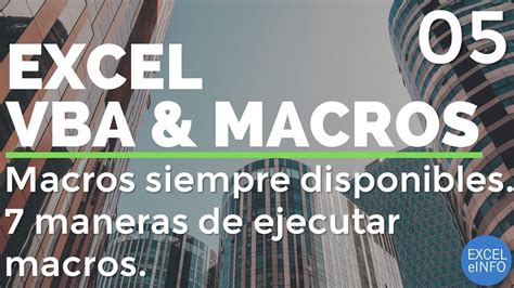 Curso Excel VBA Y Macros Cap 5 7 Maneras De Ejecutar Macros Libro