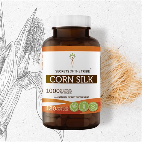 Secrets Of The Tribe Corn Silk 120 Capsules 500 Mg Organic Corn Silk
