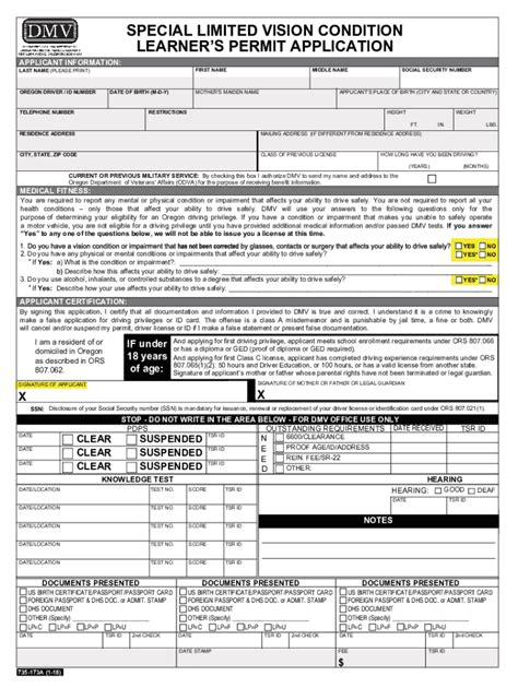 Fillable Online 735 173a Special Limited Visiion Condition Learners