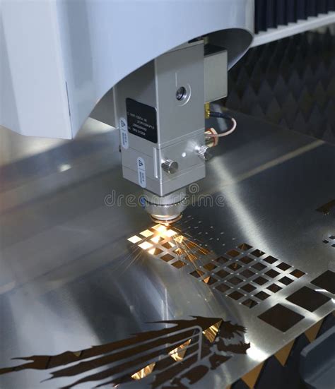 Cnc Plasma Cutting Machine Working Cut Metal Sheet Stock Image Image