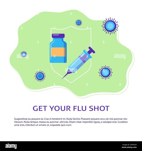 Flu Shot Banner With Place For Text Syringe Injection Symbol