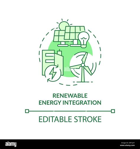 2d Customizable Renewable Energy Integration Line Icon Concept Stock Vector Image And Art Alamy