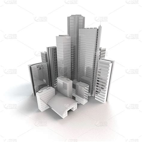 白色背景下的城市图片 城市图片素材 花瓣网