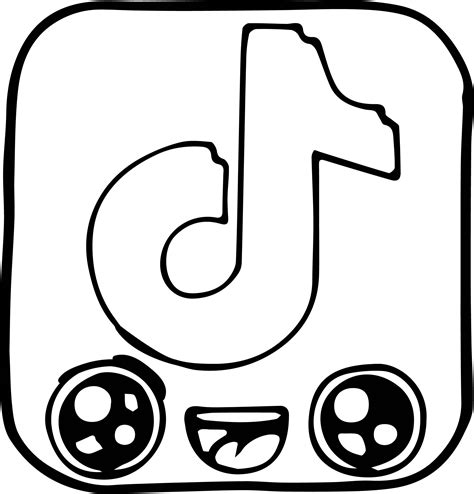 Tik Tok Logo Kawaii Coloring Page Wecoloringpage