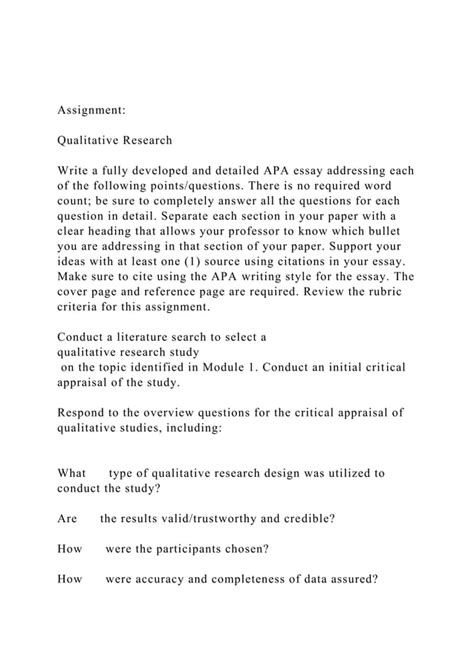 Assignmentqualitative Researchwrite A Fully Developed A Docx