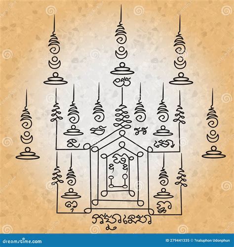 Thai Talisman Traditional Tattoo Stock Vector Illustration Of