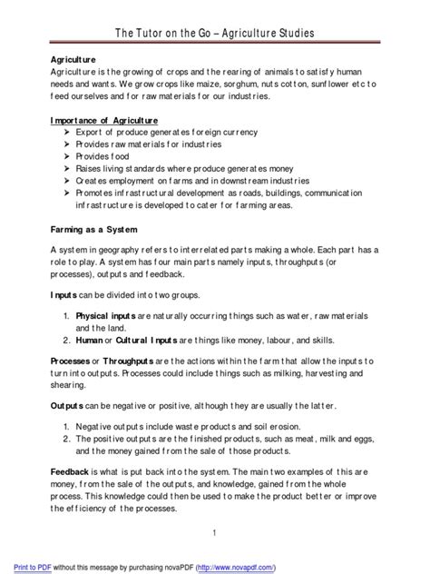 Geography Notes Agriculture Pdf Agriculture Pastoralism