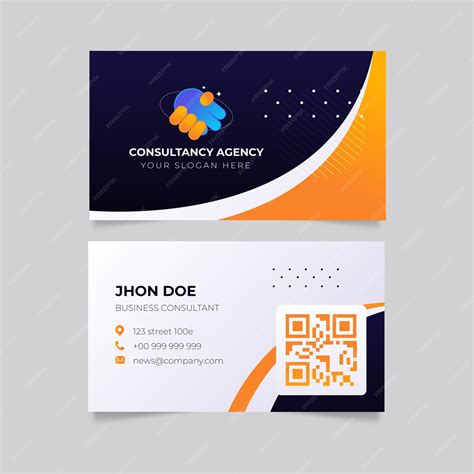 그라데이션 컨설팅 명함 무료 벡터