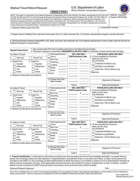 Form Owcp 957 ≡ Fill Out Printable Pdf Forms Online